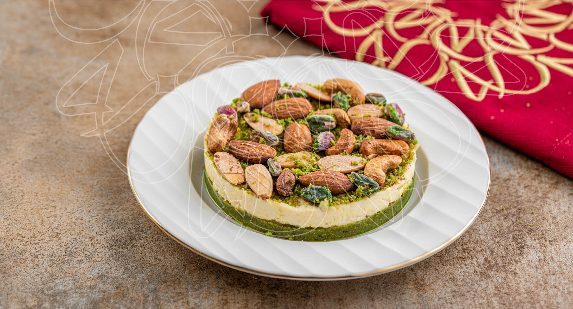 Buy Mafroukeh Pistachio Dessert With Cream In Dubai | AlHalabya Sweets