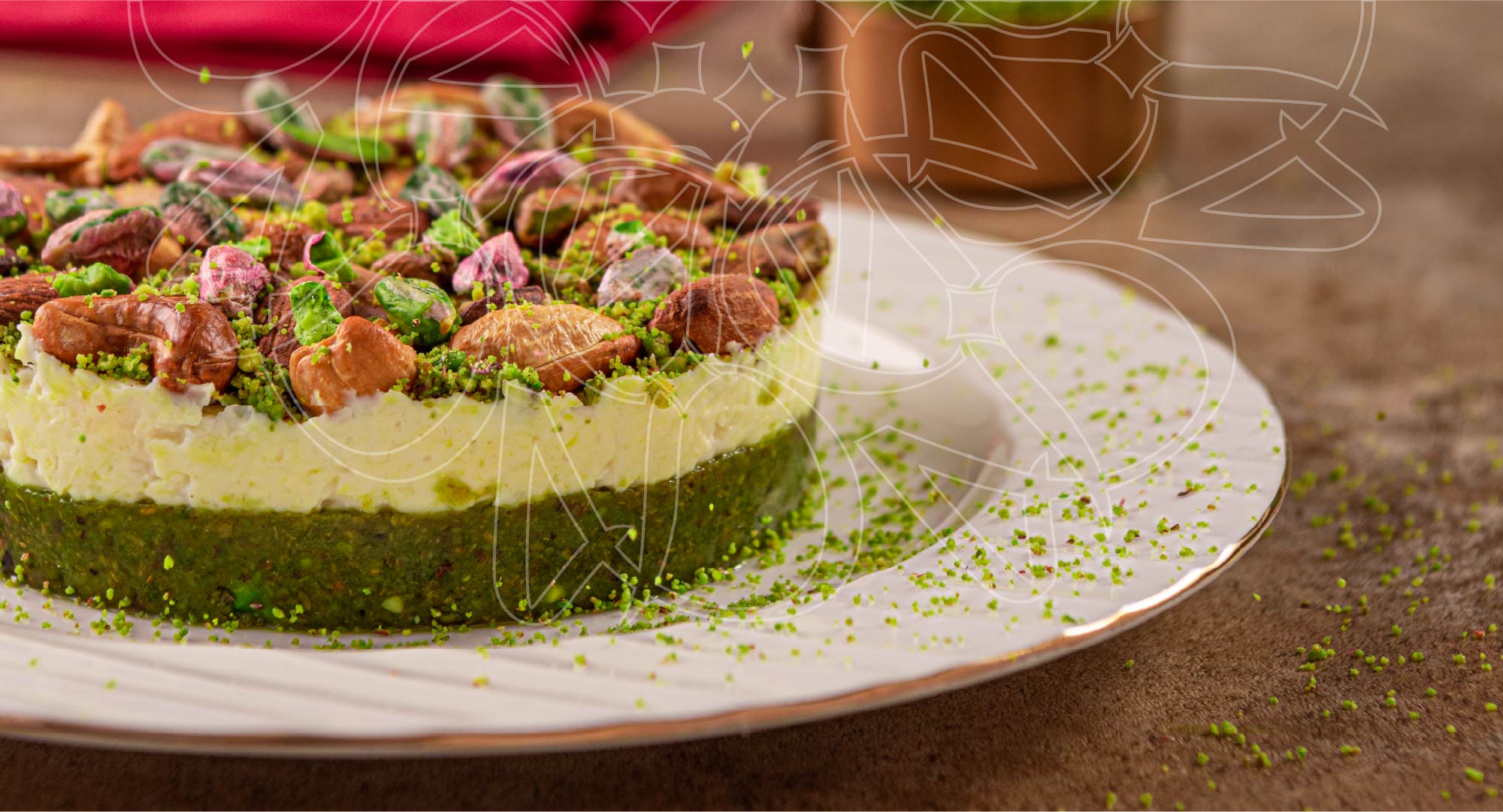 Buy Mafroukeh Pistachio Dessert With Cream In Dubai | AlHalabya Sweets