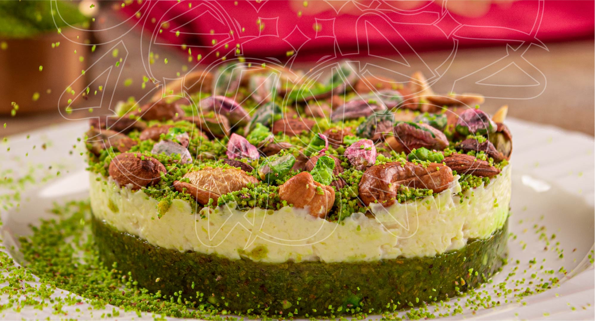 Buy Mafroukeh Pistachio Dessert With Cream In Dubai | AlHalabya Sweets